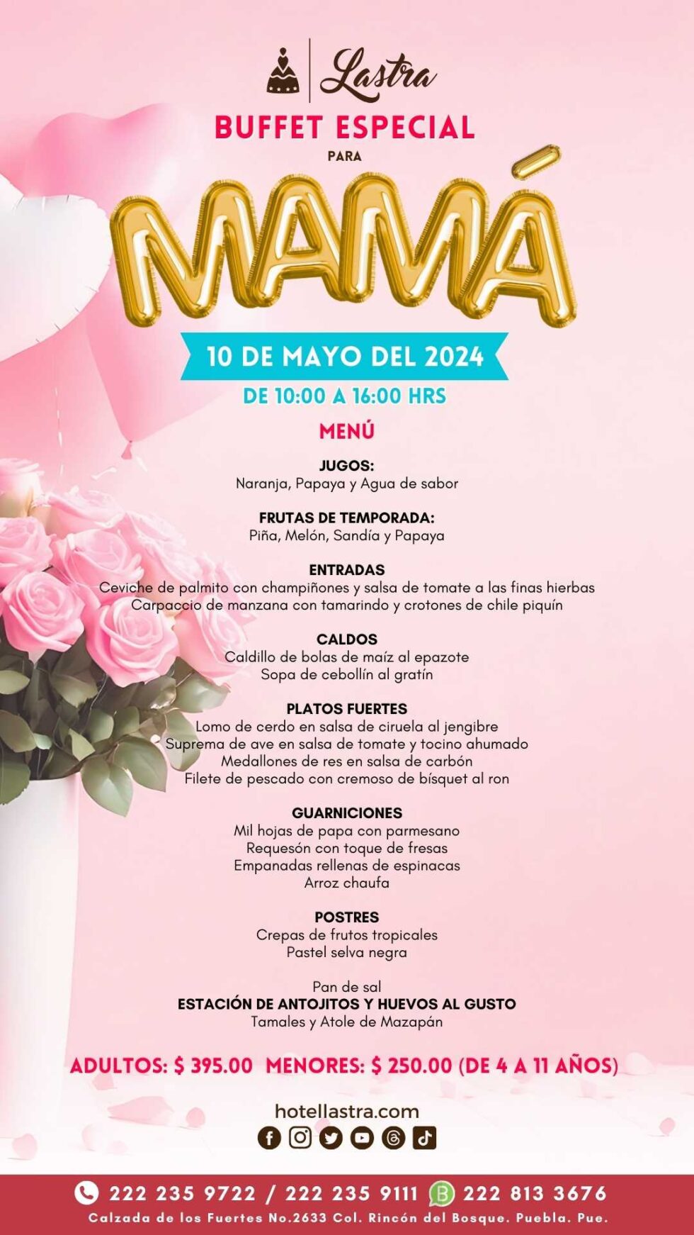 BUFFET ESPECIAL para Mamá - Hotel Lastra